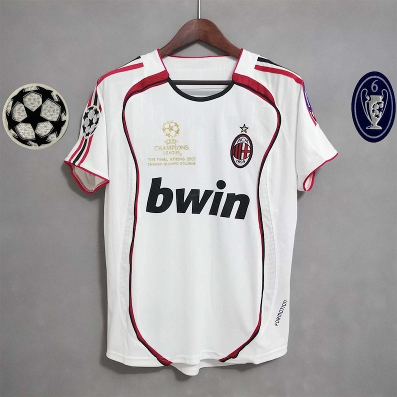 Maldini 3 Short Sleeve Jersey,ac Milan Champions League Final 2006-2007 ...