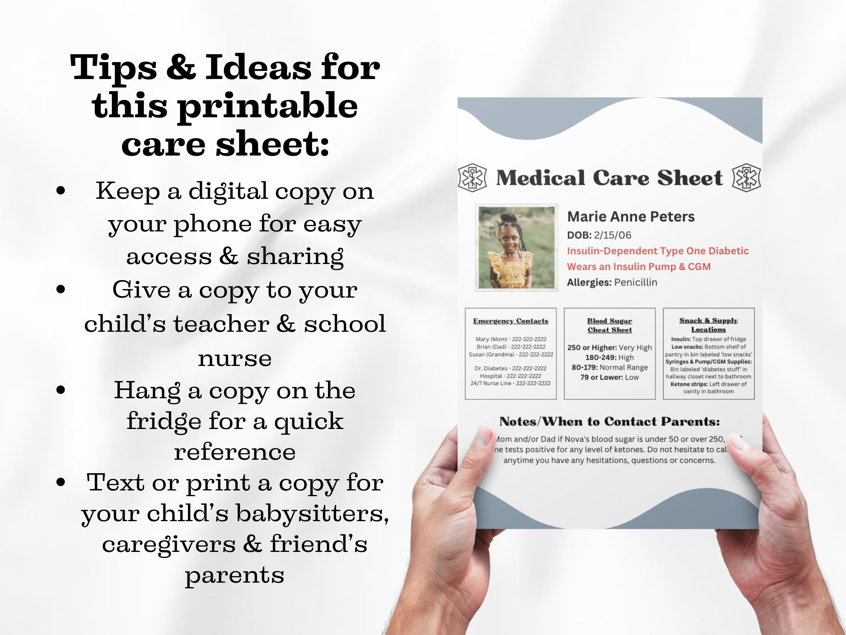 Type 1 Diabetes Care Plan: Editable Canva Template (digital Download ...