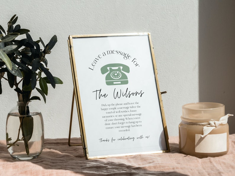 Audio Guest Book Sign Template | Phone Message Guestbook | Modern ...