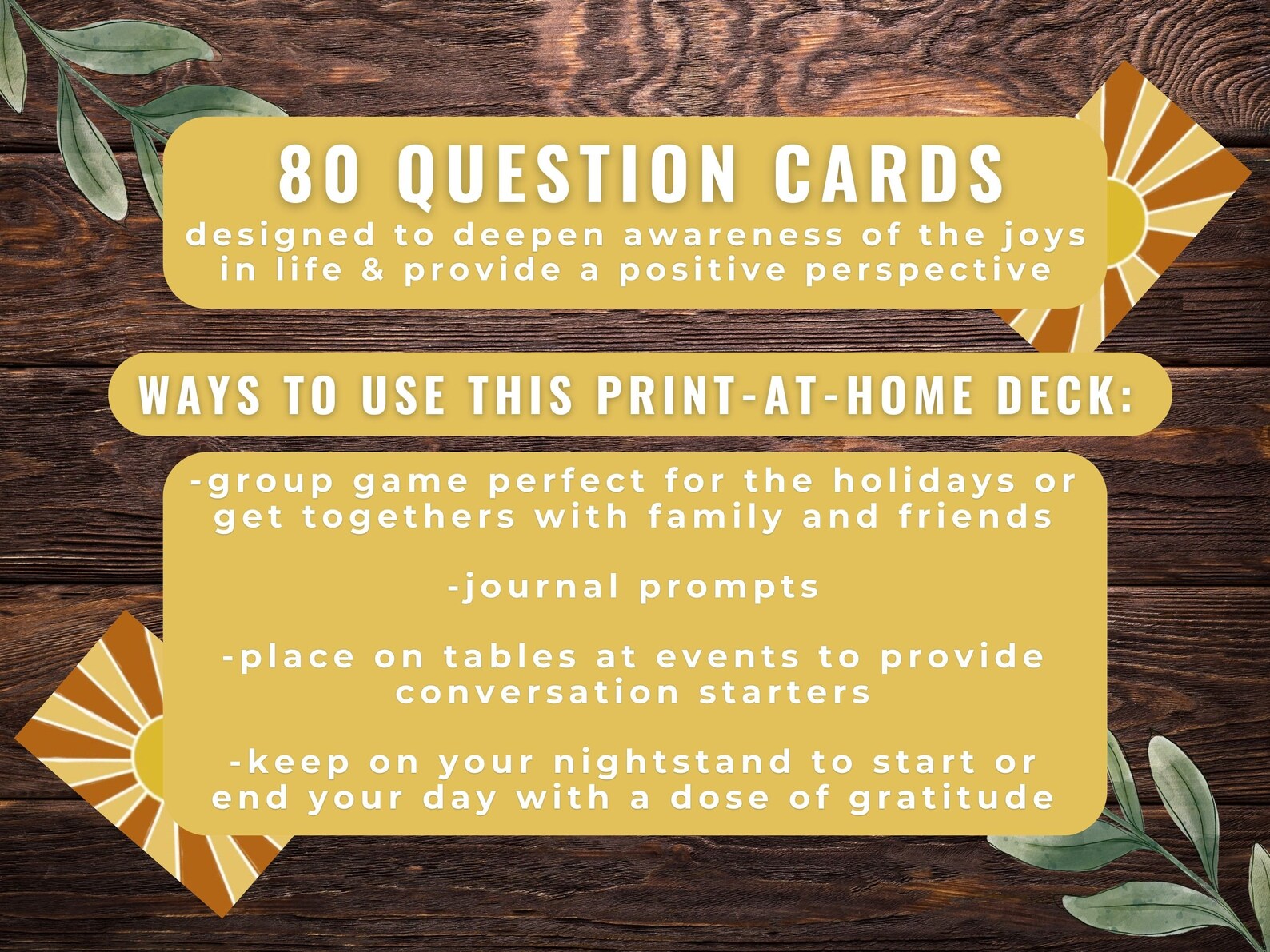 The Gratitude Game | Instant Download | Printable | Great for Holidays ...