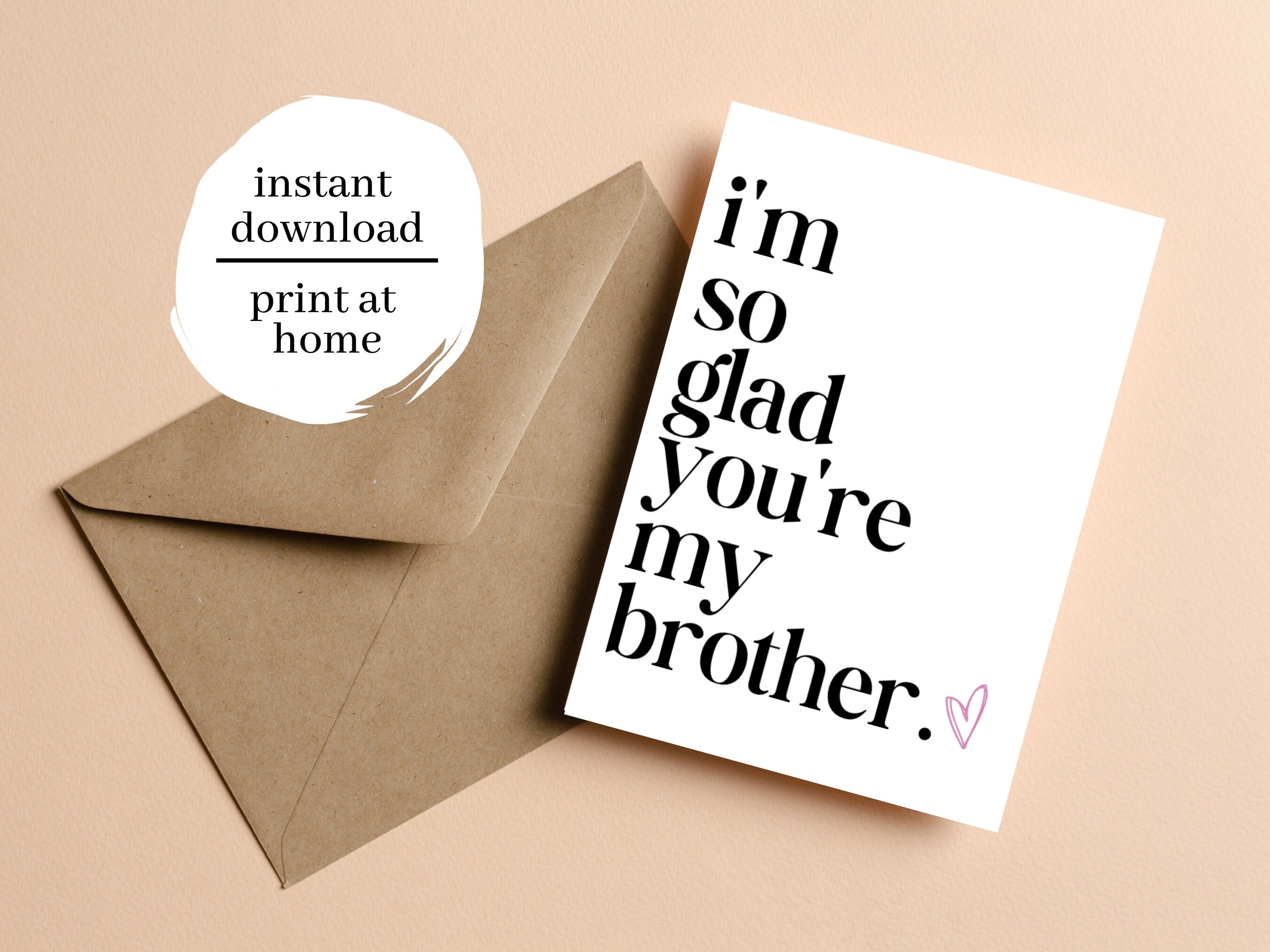 Printable Card | Gratitude Card | Brother Card | Brother Birthday Card ...