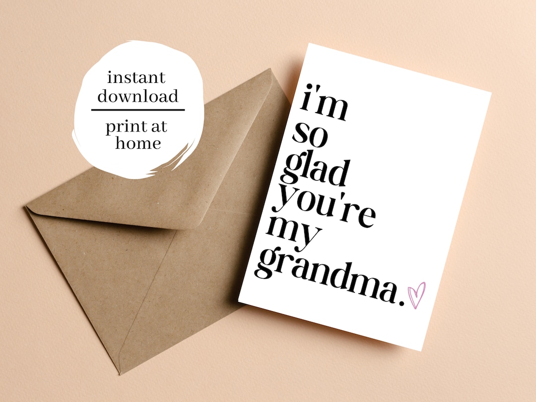 Printable Card | Gratitude Card | Grandma Card | Grandma Birthday Card ...