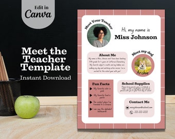 Editable Meet the Teacher Canva Template Teacher Introduction Classroom ...