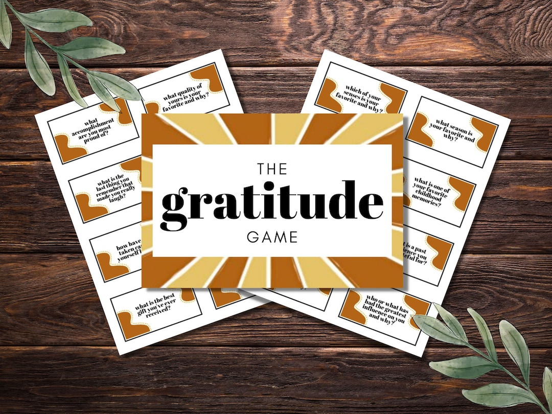 The Gratitude Game | Instant Download | Printable | Great for Holidays ...