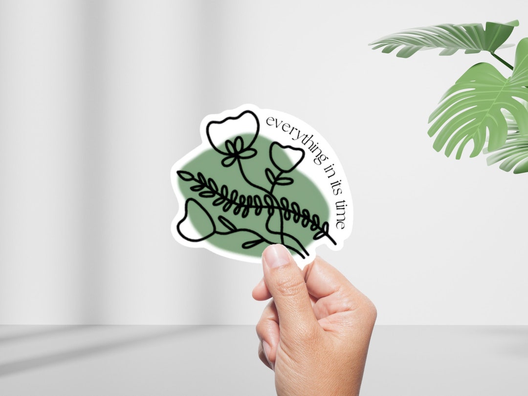 Everything in Its Time Floral Sticker | Laptop Sticker | Hydroflask ...