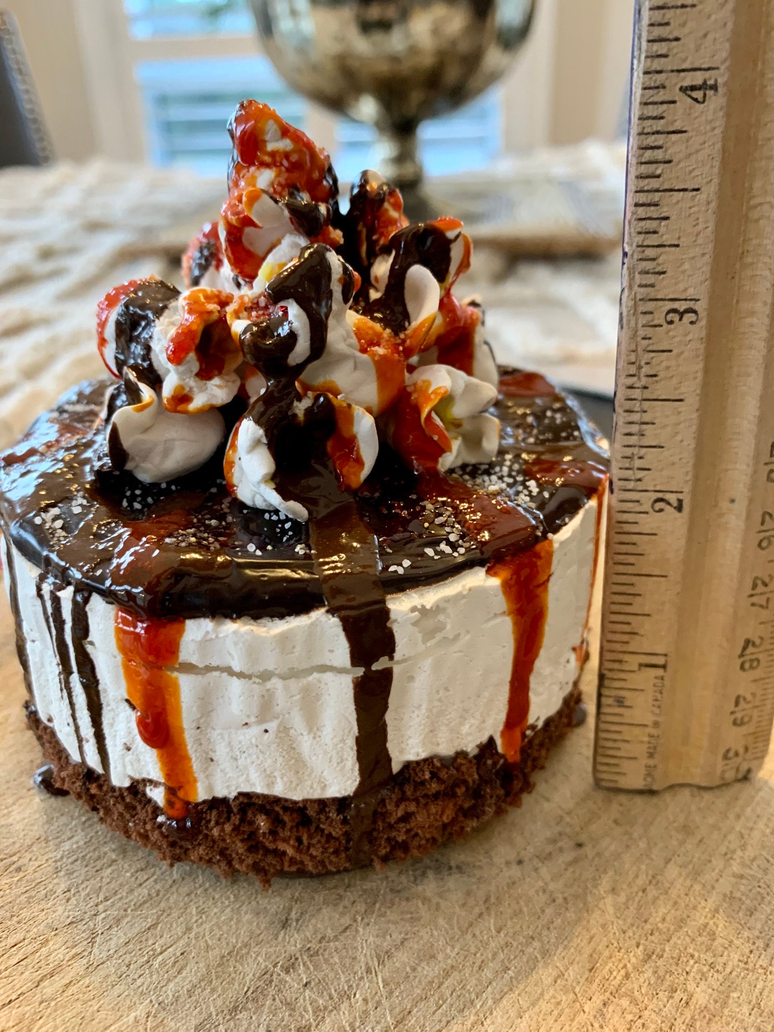 FAUX Salted Caramel Popcorn Cheesecake Photo Prop - Etsy