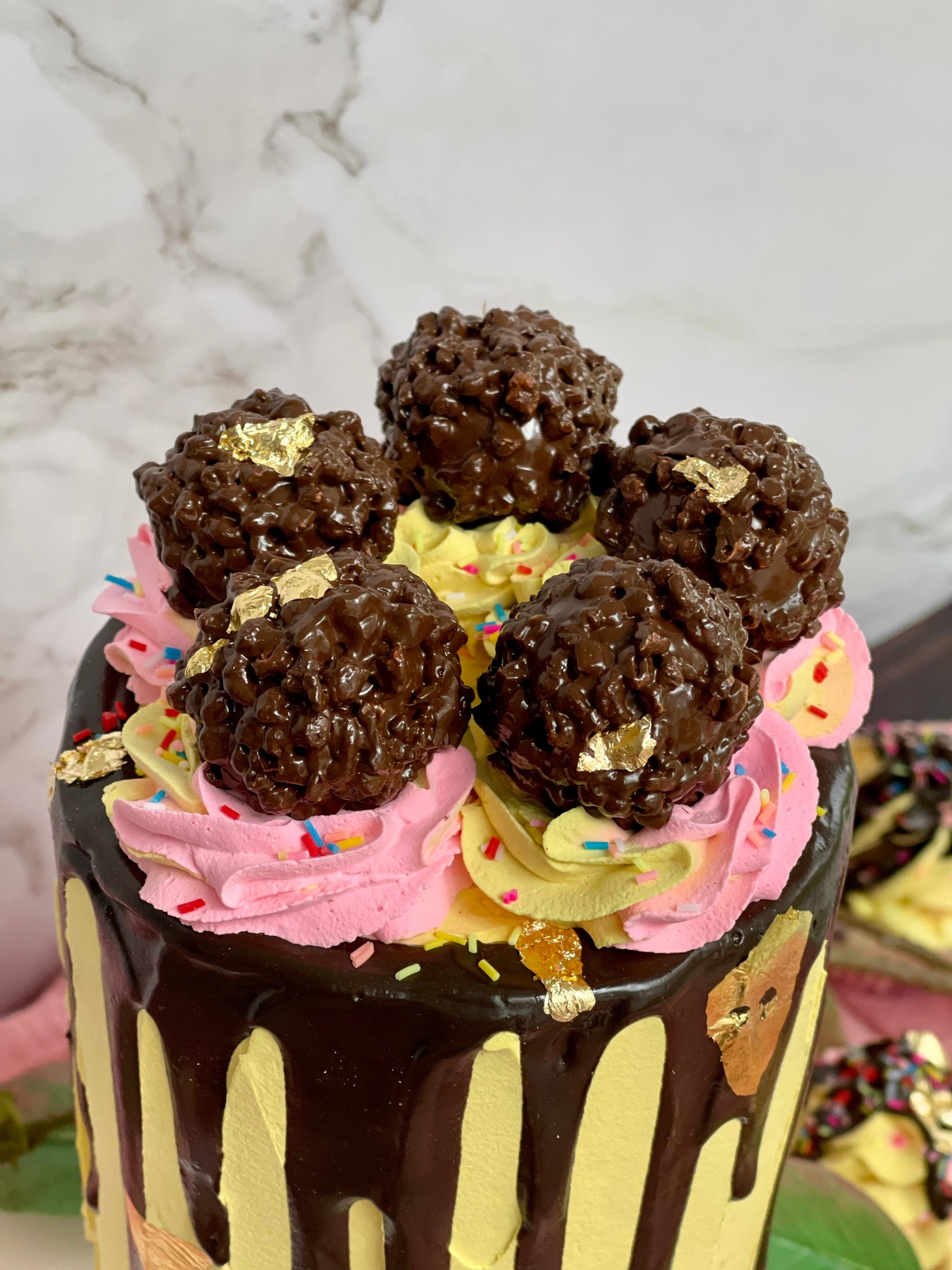 FAKE Ferrero Rocher Bakery Style Cake, Kitchen Decor - Etsy