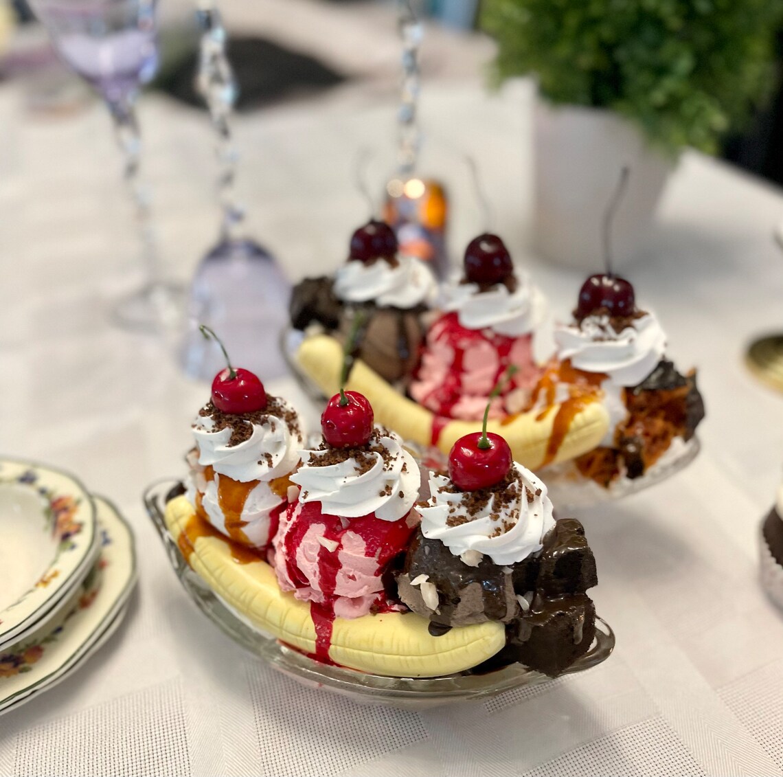 FAKE Banana Split, Kitchen Decor, Photo Prop - Etsy
