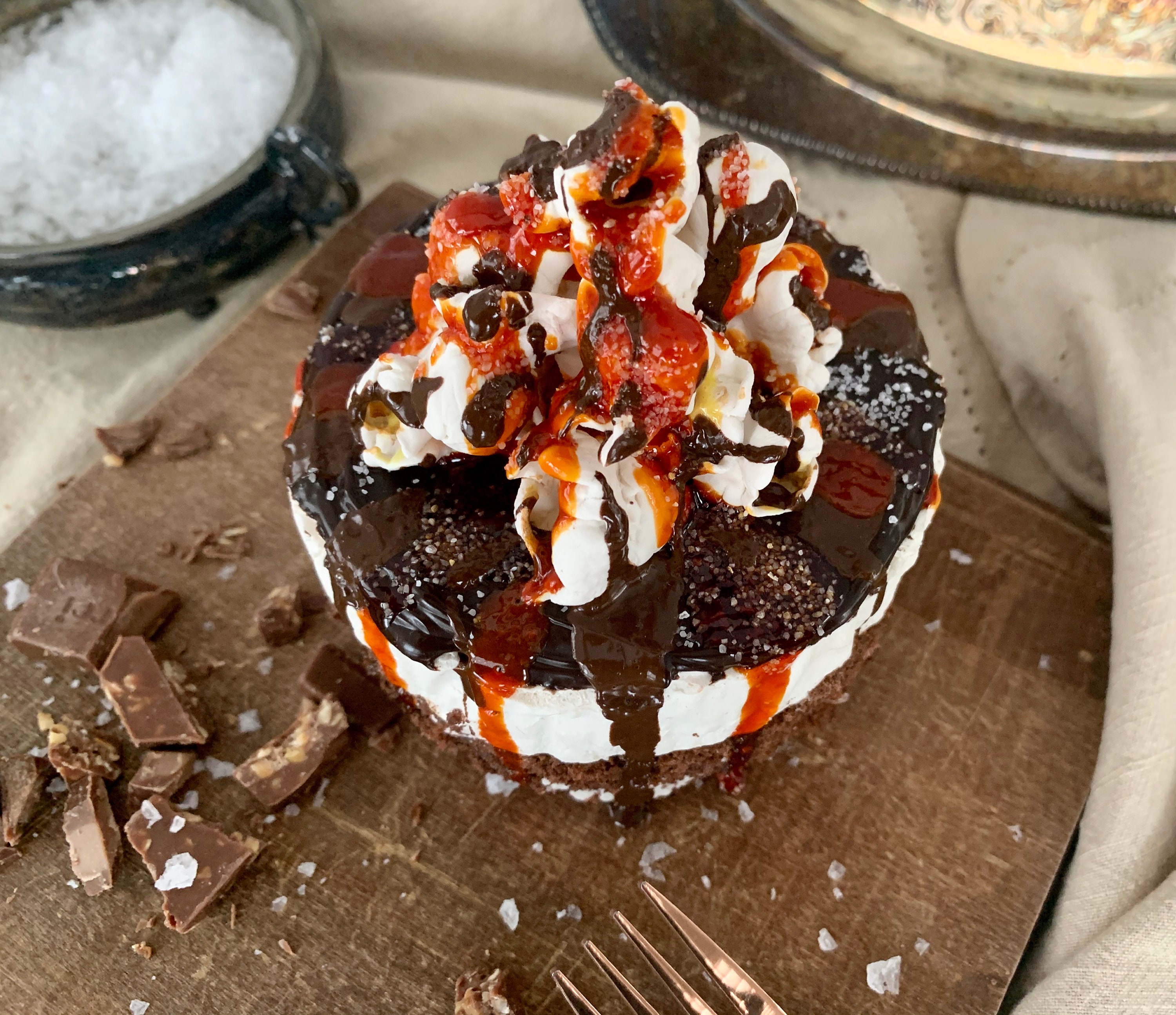 FAKE Salted Caramel Popcorn Cheesecake, Photo Prop - Etsy