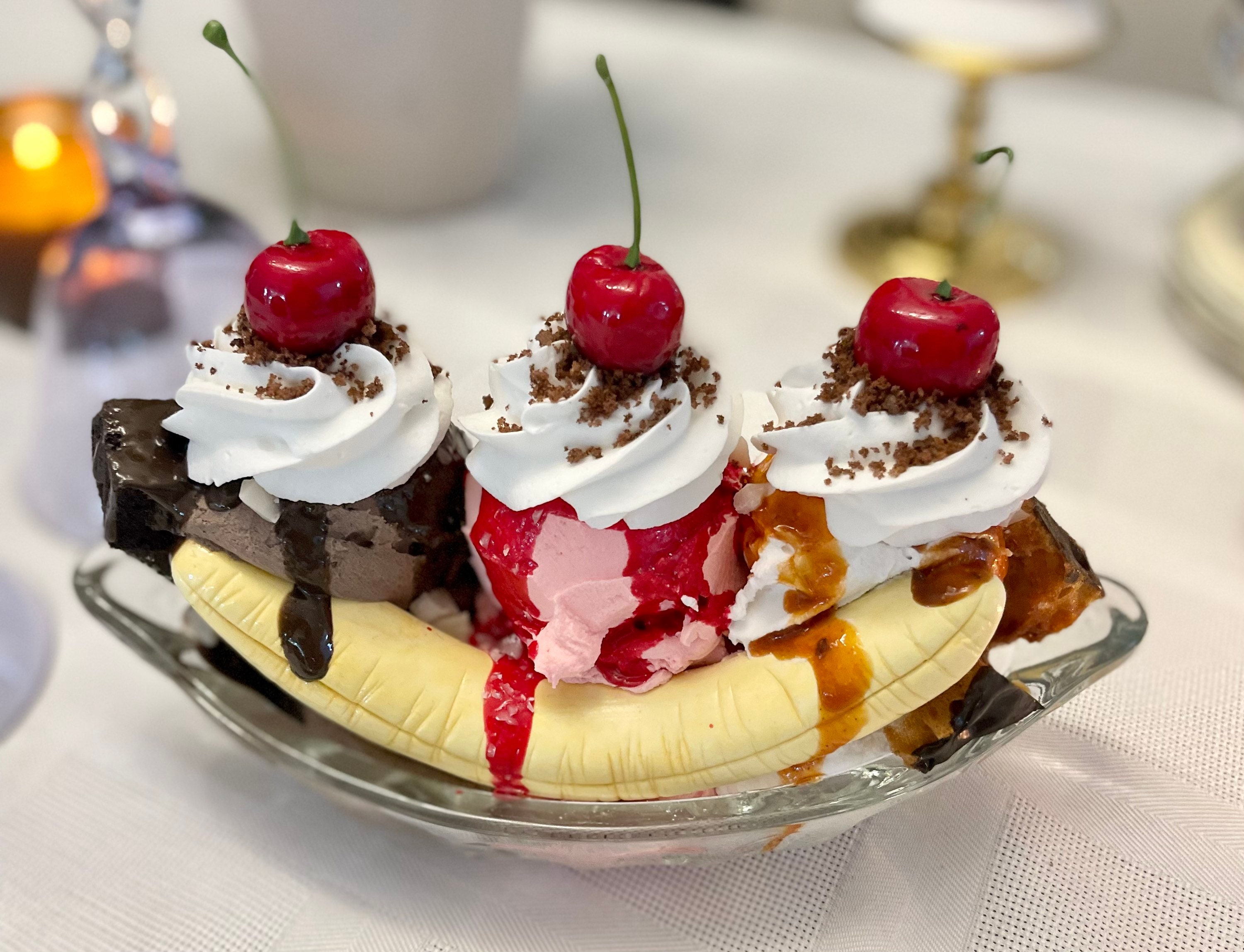 FAKE Banana Split, Kitchen Decor, Photo Prop - Etsy