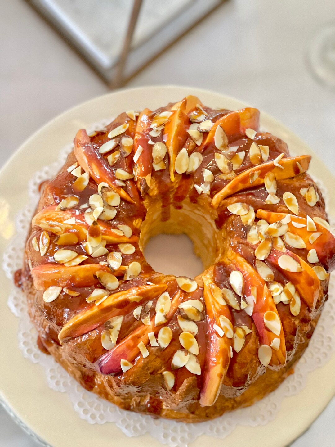 FAKE Peach Almond Bundt Cake, Bakery Prop, Kitchen Decor - Etsy