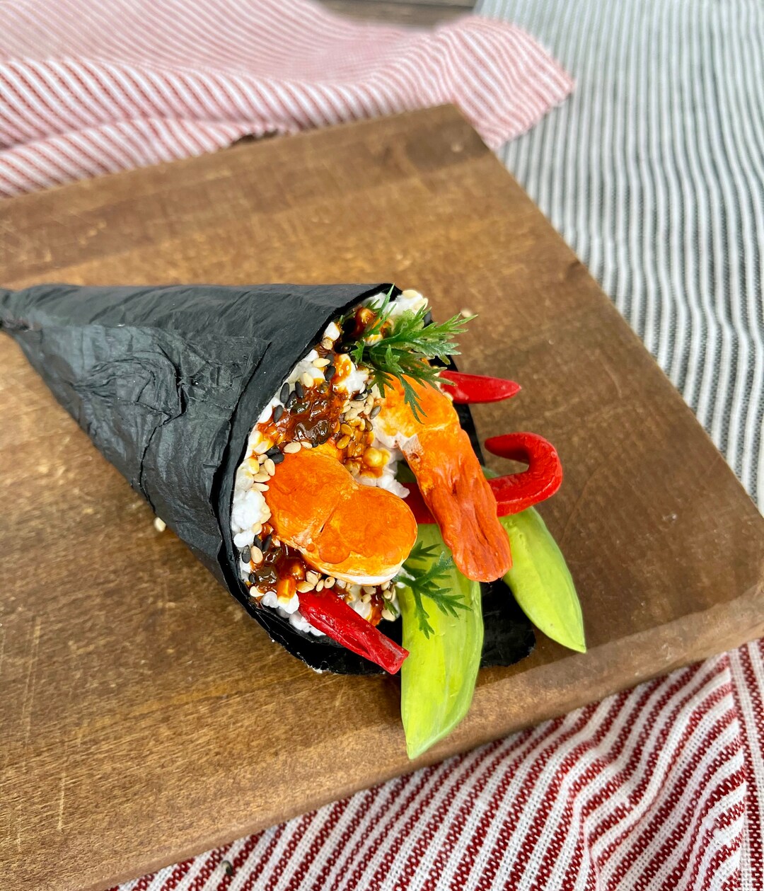 FAKE Sushi Hand Roll, Photo Prop, Kitchen Decor - Etsy