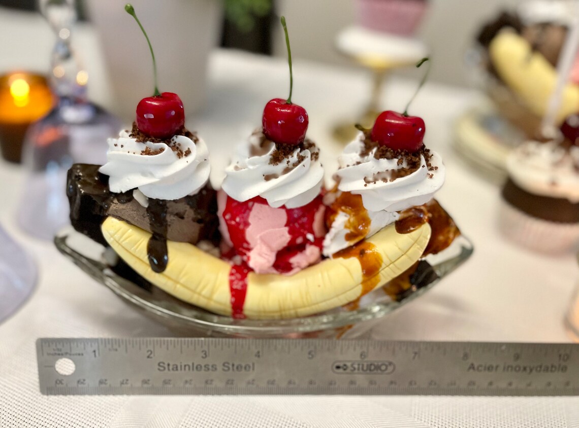 FAKE Banana Split, Kitchen Decor, Photo Prop - Etsy