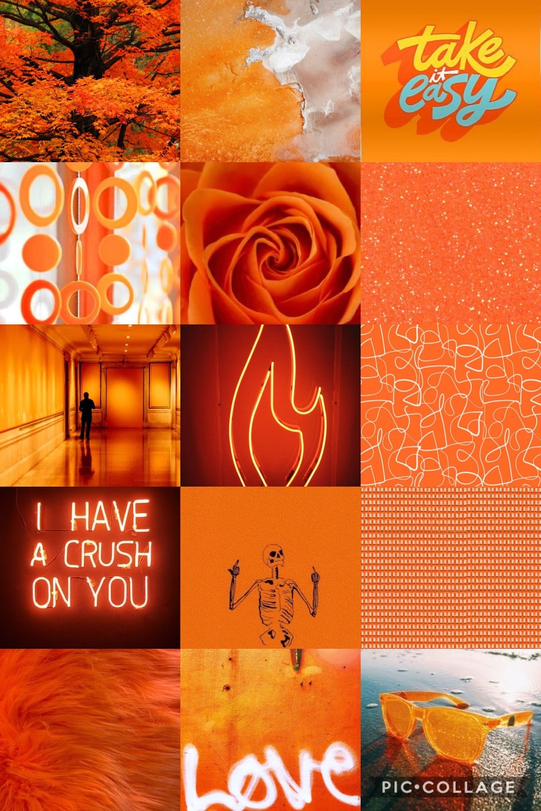 50pc Neon Orange Photo Collage - Etsy