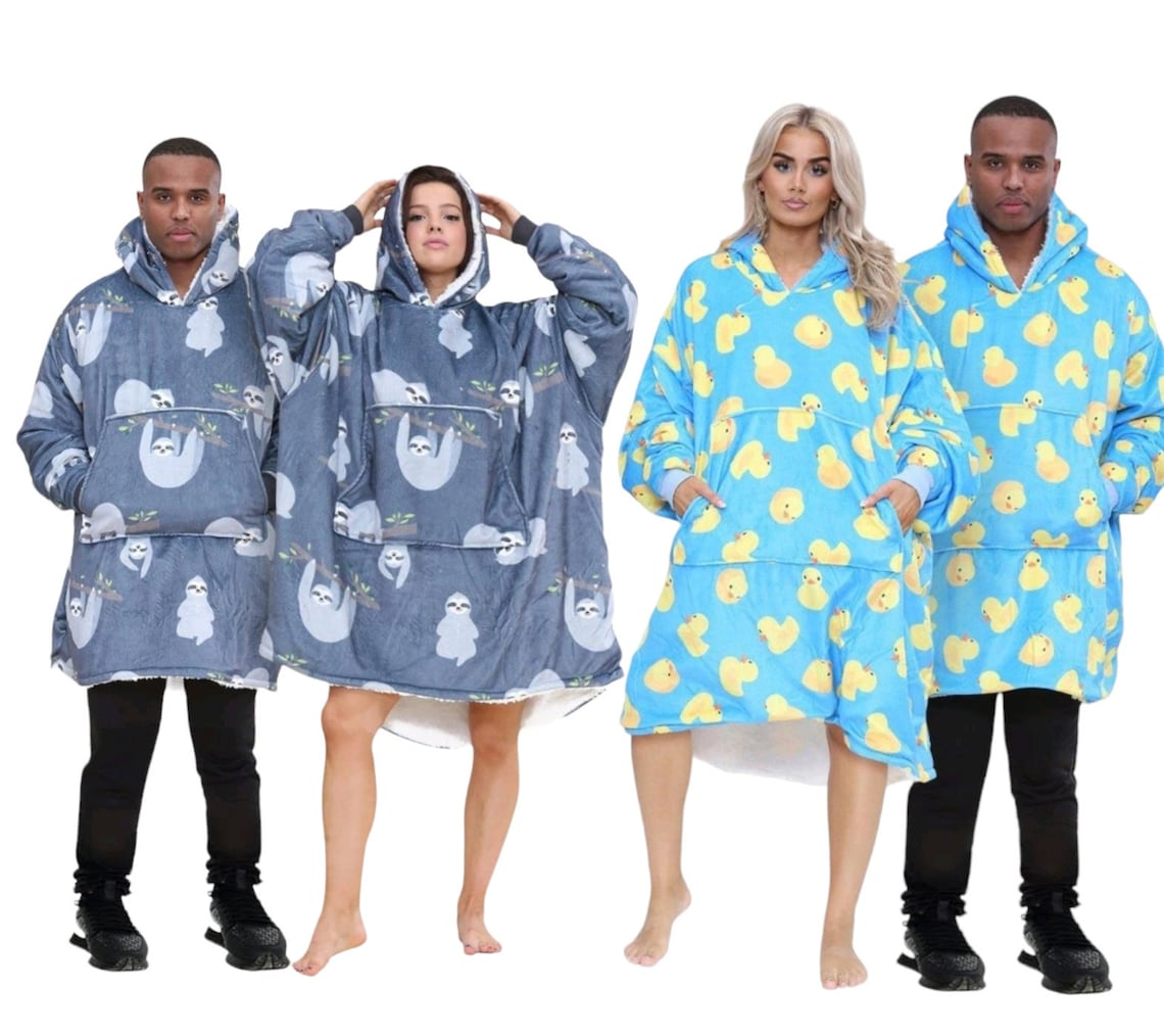 Adult Unisex Oversized Oddie Hoodie Blanket Sherpa Fleece - Etsy UK