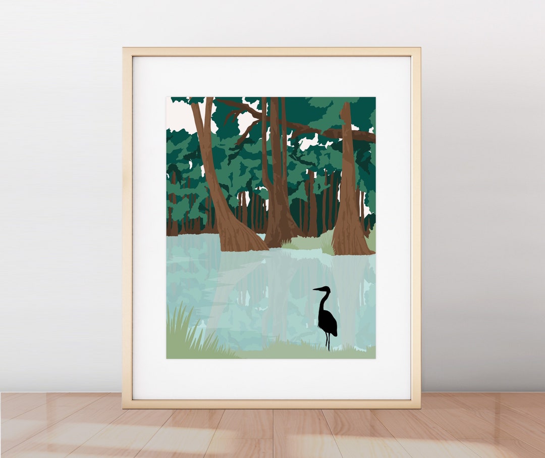 Everglades National Park Print, National Park Minimalist Modern Drawing ...