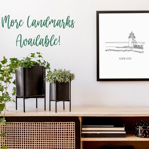 Cape Cod Line Art Print, Minimalist Black and White Drawing, Instant ...