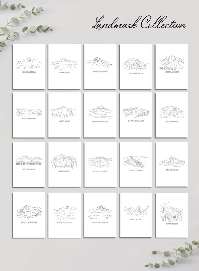 Three Sisters Line Art Print Oregon Cascades Minimalist Black - Etsy