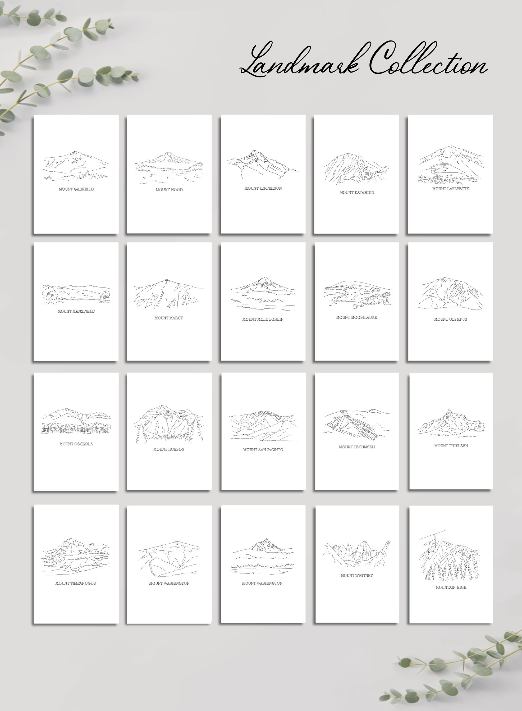 Three Sisters Line Art Print Oregon Cascades Minimalist Black - Etsy