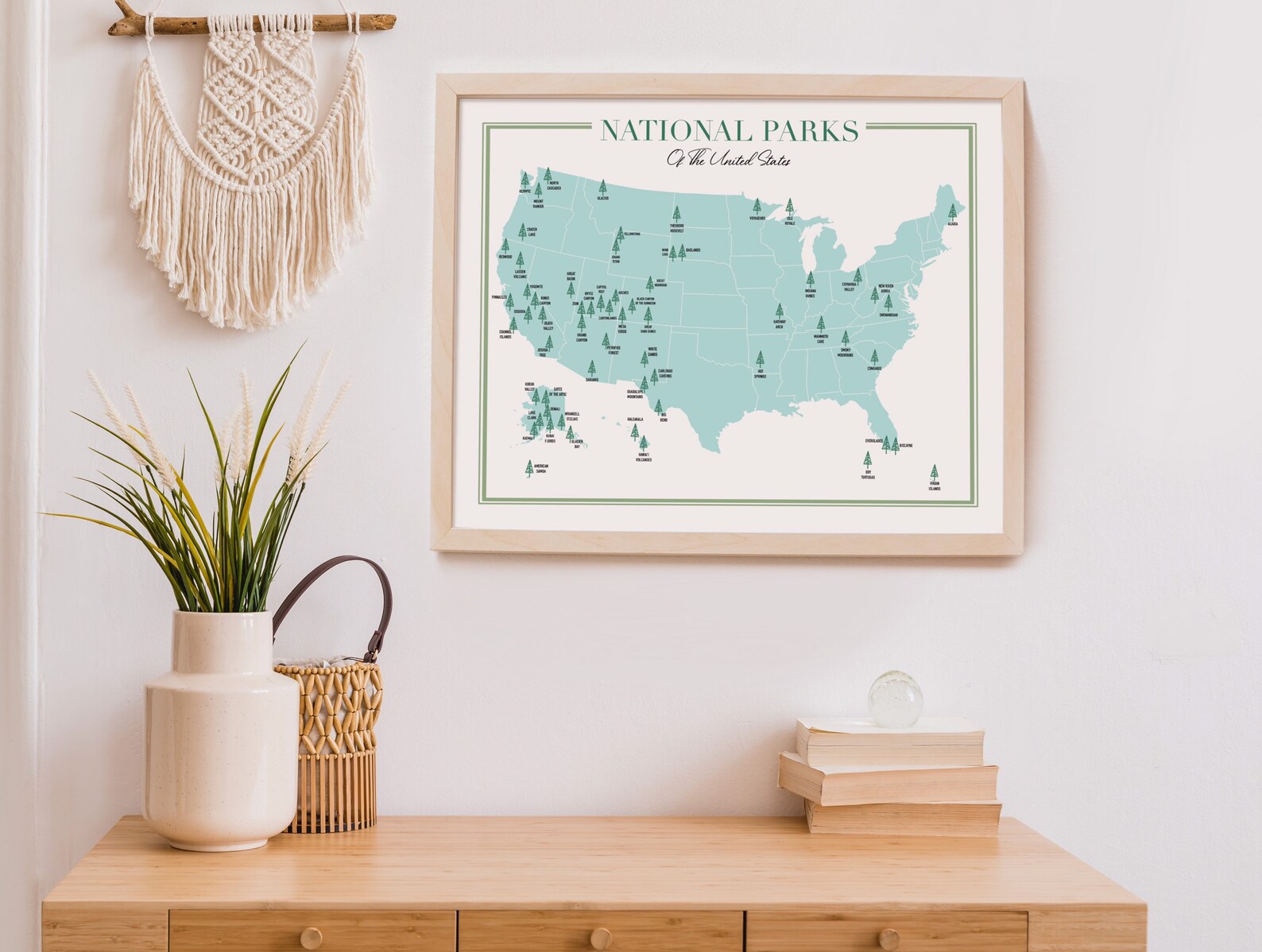 National Parks Map Poster United States National Parks - Etsy
