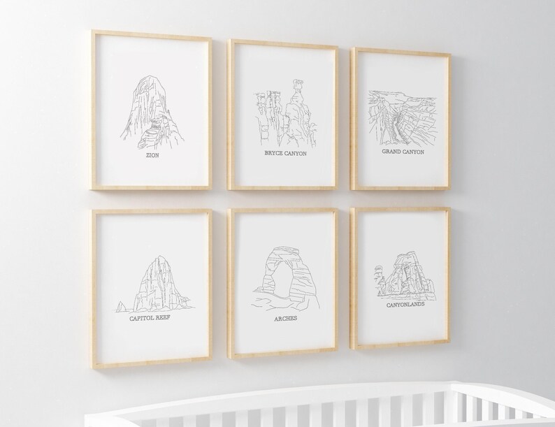 Cathedral Rock Sedona Line Art Print, Minimalist Black and White ...