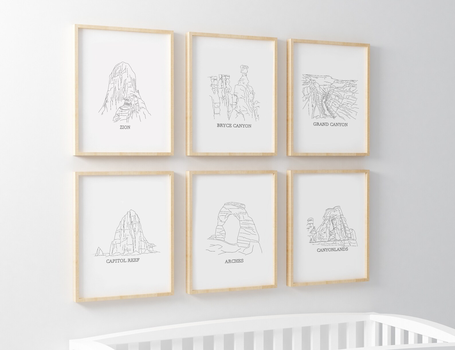 Sequoia National Park Line Art Print Minimalist Black and | Etsy