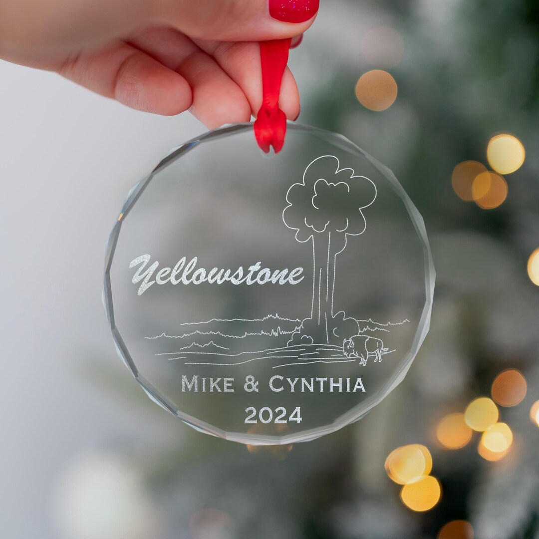 Personalized Yellowstone Ornament: Engraved Crystal Glass, Couples Gift ...