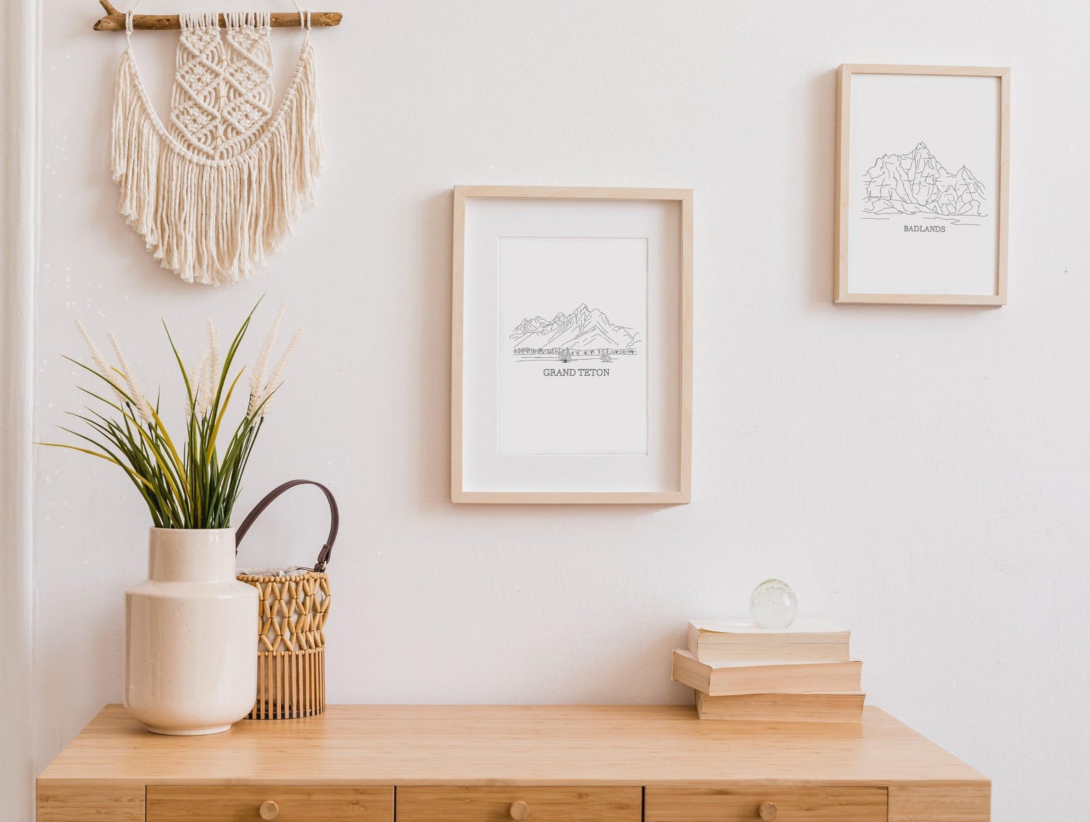 Cape Lookout Line Art Print, Minimalist Black and White Drawing ...