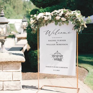 Wedding Welcome Sign With Custom Venue Drawing or National Park Artwork ...