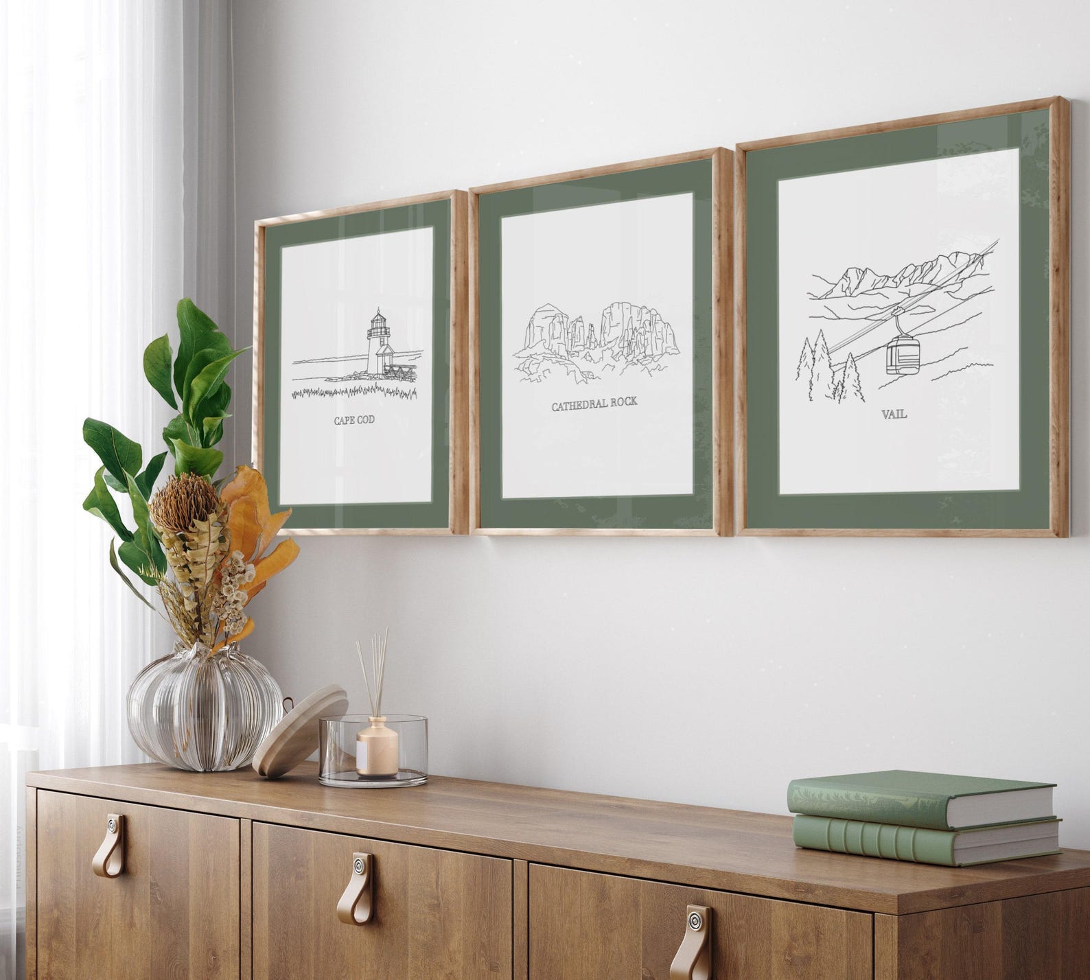 Cape Lookout Line Art Print, Minimalist Black and White Drawing ...