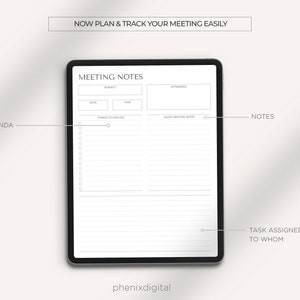 Digital Meeting Notes Template: Goodnotes, Notability (PDF) - Etsy