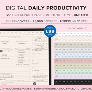 Daily Productivity Plan Schedule 365 Daily Planner Goodnotes Notability ...