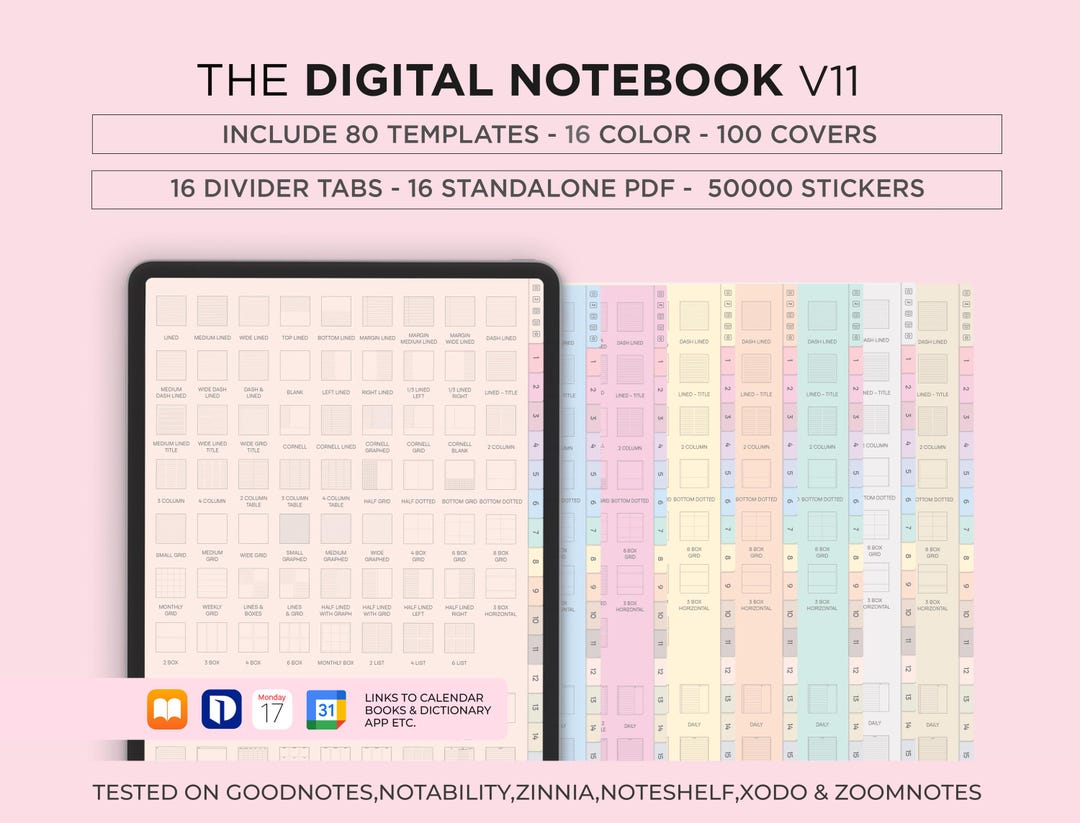 Digital Hyperlinked Notebook Minimal Notebook Cornell Note Taking ...