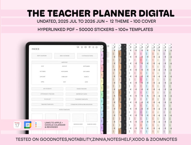 Digital Teacher Planner 2024-2025: Goodnotes iPad Academic Template ...