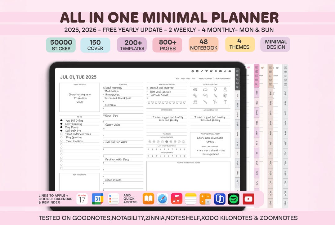 Digital Planner 2025 2026 2027 Goodnotes Planner Template Daily Weekly ...