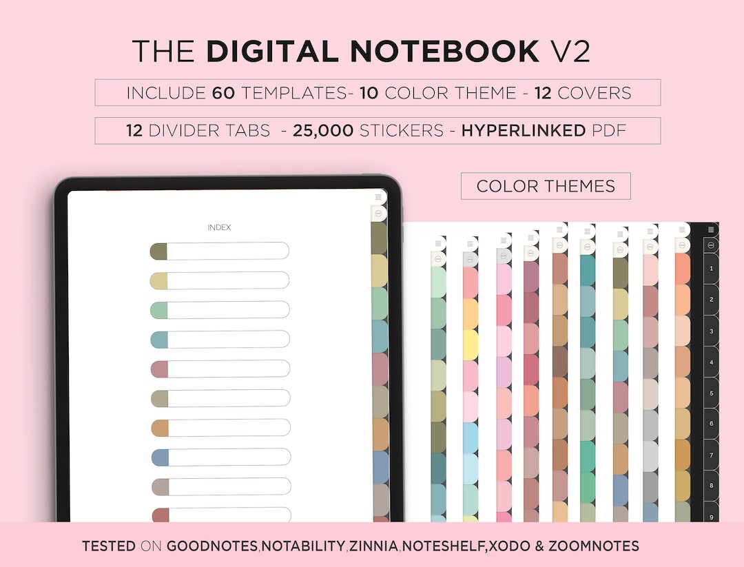 Digital Hyperlinked Notebook Minimal Notebook Cornell Note - Etsy