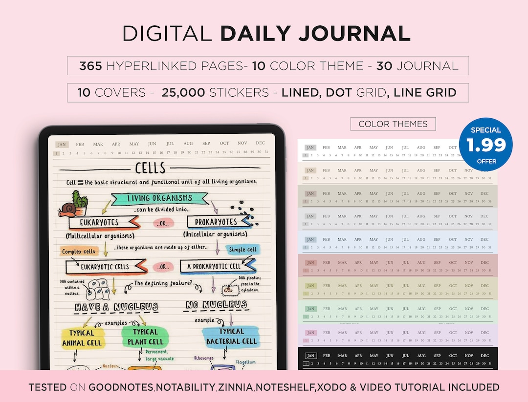 Digital Daily Journal Goodnotes Planner iPad Planner Digital Paper ...