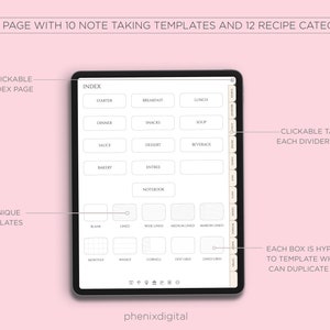 Digital Recipe Book for Goodnotes, Notability, Digital Recipe Journal ...