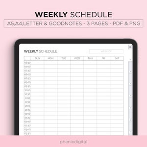 Weekly Schedule Goodnotes iPad Planner Weekly Agenda Calendar - Etsy