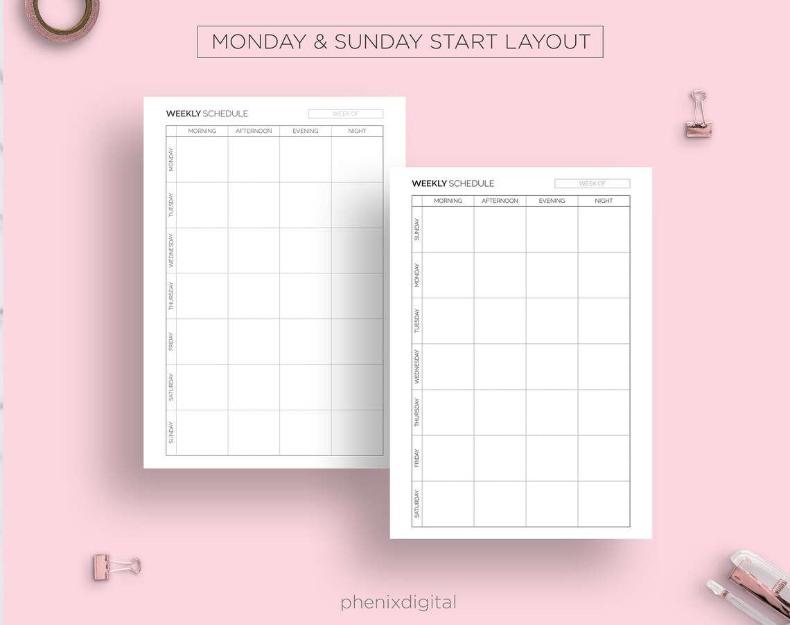 Weekly Schedule Goodnotes Ipad Planner Weekly Agenda Calendar - Etsy