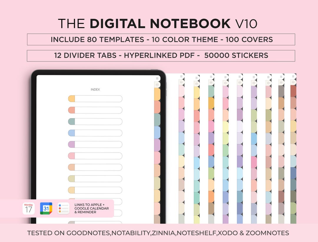 Minimal Digital Notebook: Cornell Note Taking Templates, 50000 Stickers ...