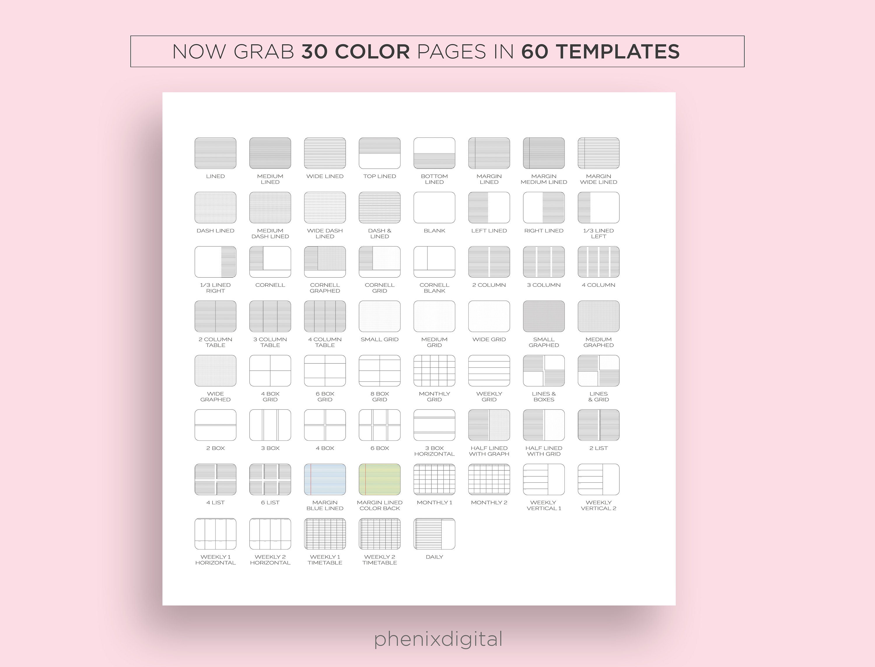 Digital Note Taking Goodnotes Notability Template College - Etsy