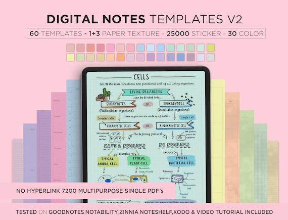 Digital Note Taking Goodnotes Notability Template College - Etsy