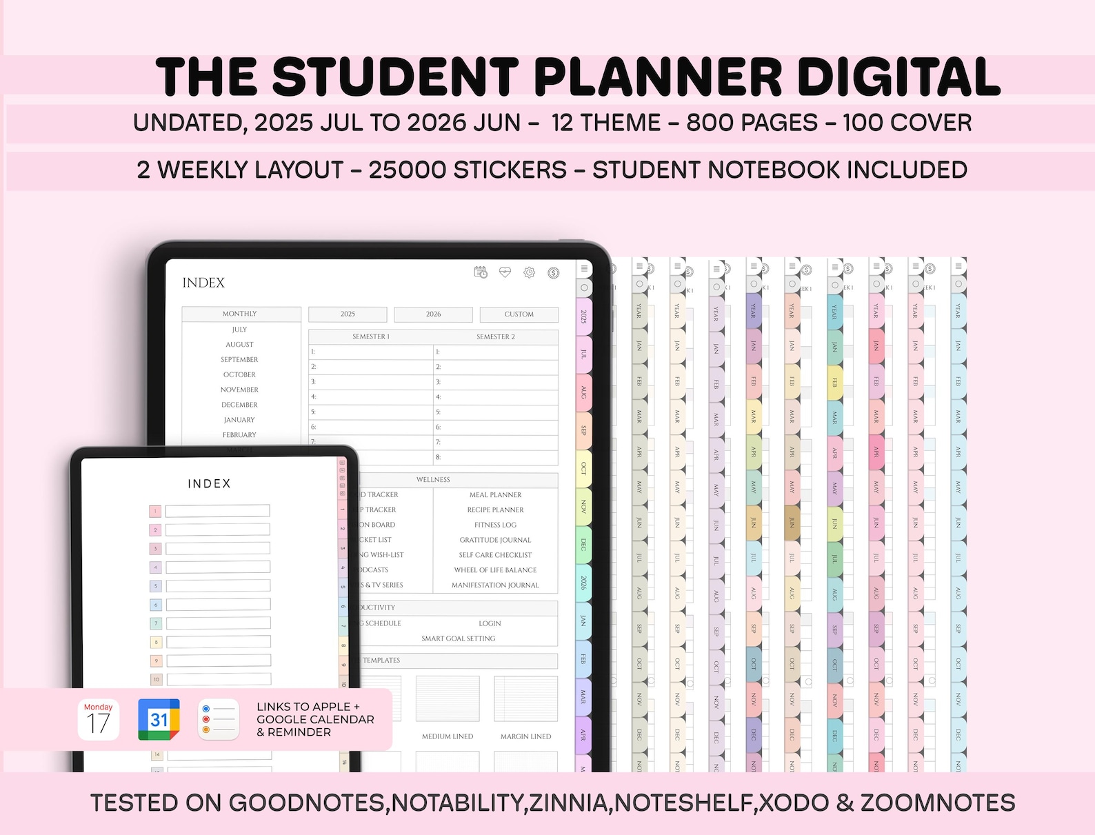 2025-2026 Student Digital Planner, Academic iPad Agenda (goodnotes) - Etsy