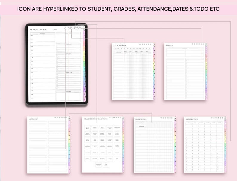 Digital Teacher Planner 2024-2025: Goodnotes iPad Academic Template ...
