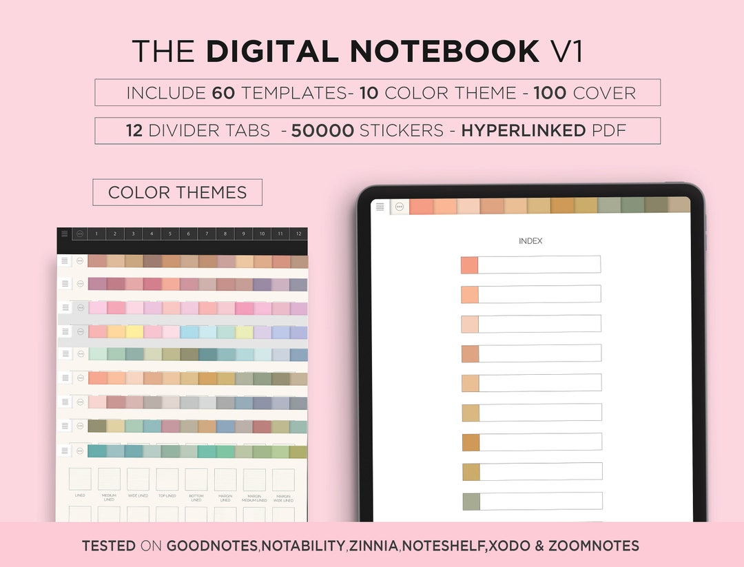 Digital Hyperlinked Notebook Minimal Notebook Cornell Note Taking ...