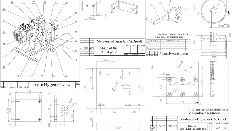 Metric plans A Set of Comprehensive Files Multifunctional 2x72 belt ...