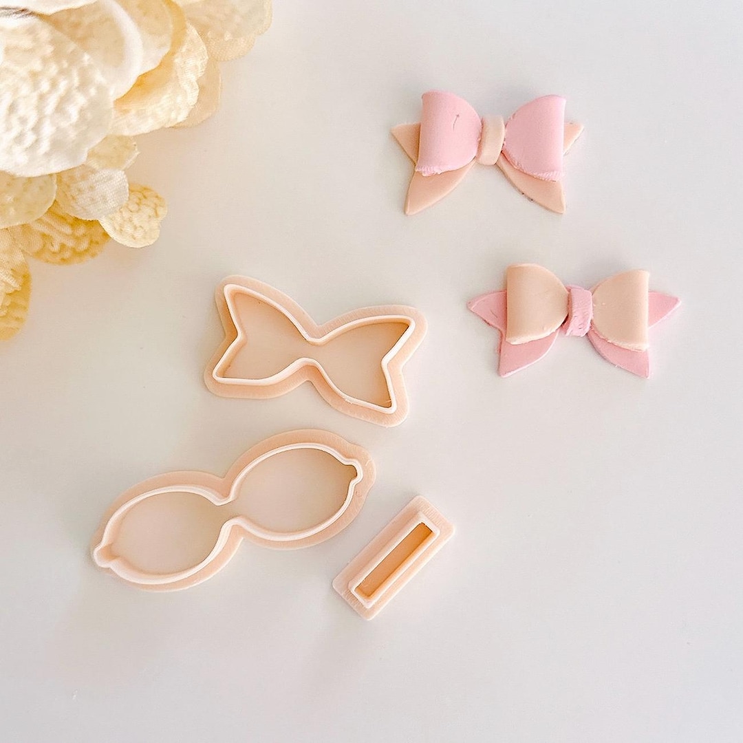 3D Coquette Bowtie Polymer Clay Cutters (3 Pieces) #3 | 3D Bow Cutter ...