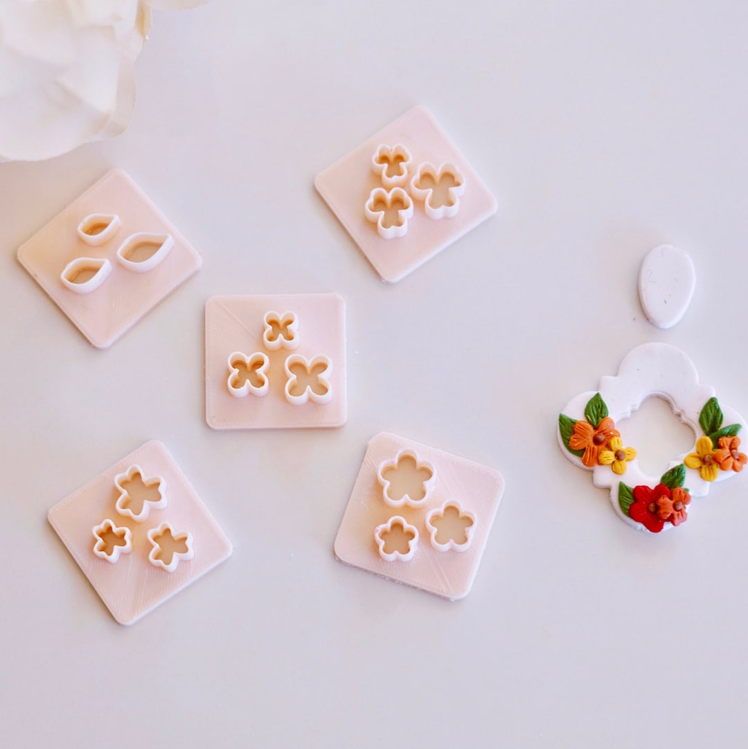 Spring Floral Leaf Cluster Micro Stamp Cutter Set ( 5 Cutters)| Polymer ...