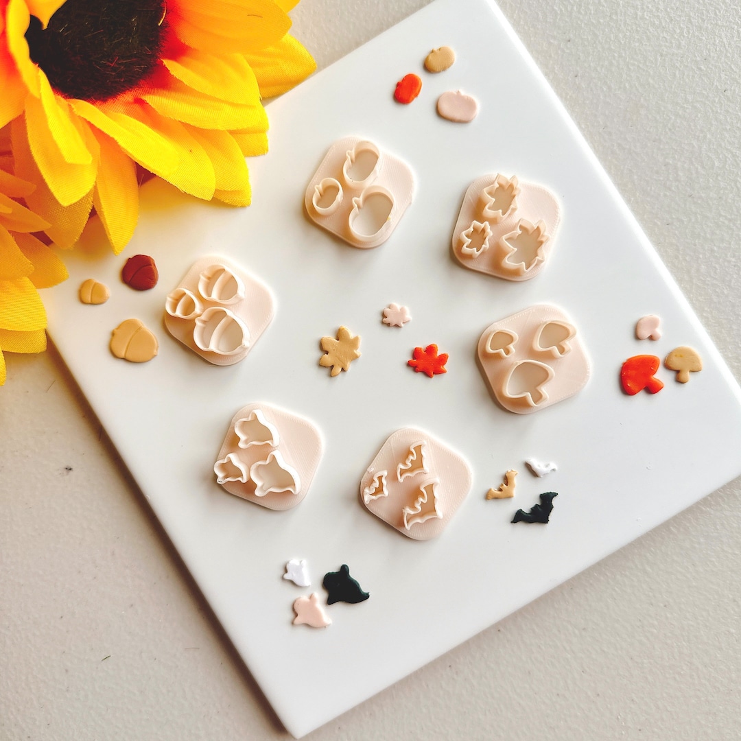 Fall Cluster Micro Stamp Cutters (6 Stamps) | Polymer Clay Earring ...
